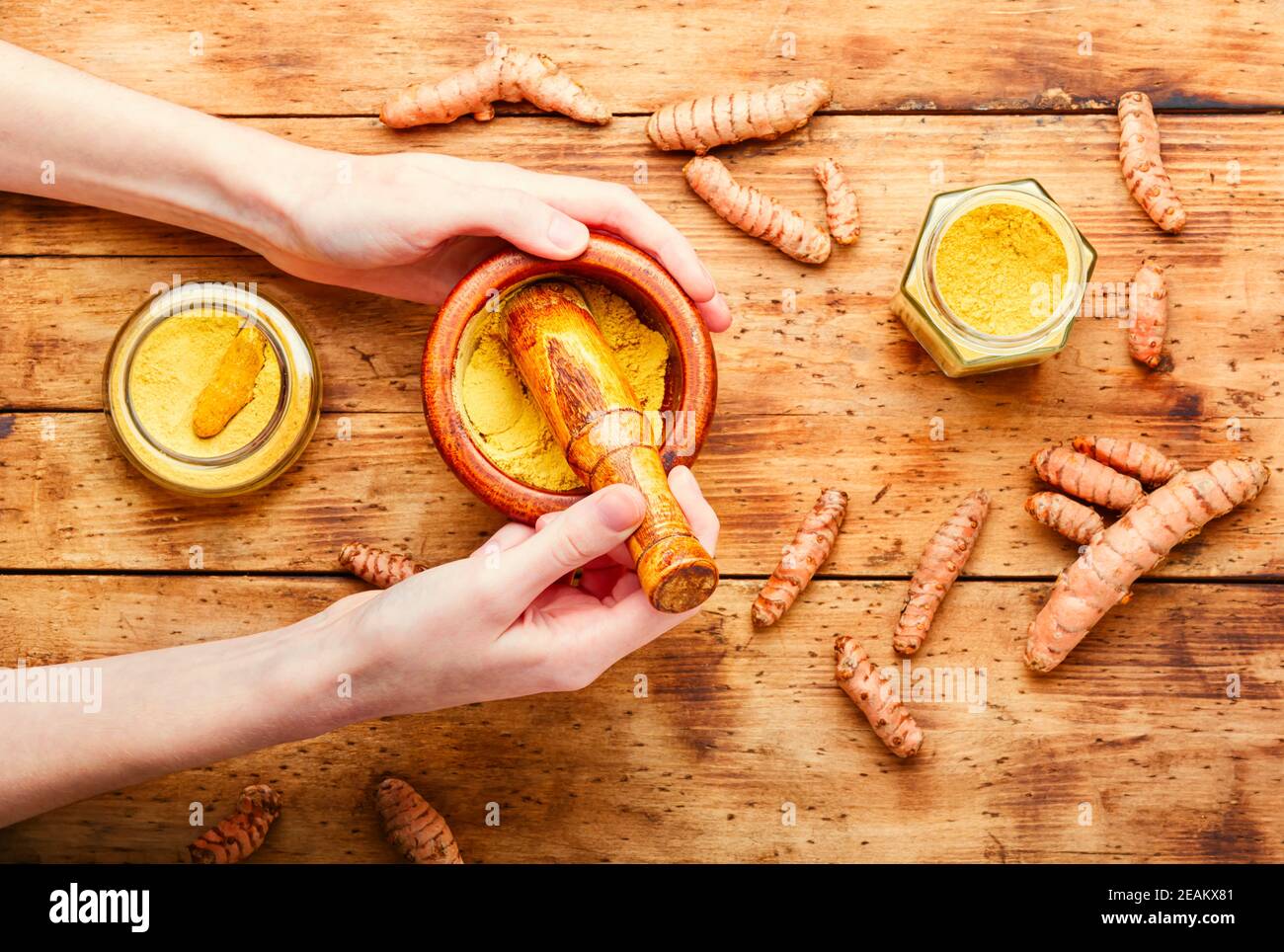 Jar of turmeric powder hi-res stock photography and images - Alamy