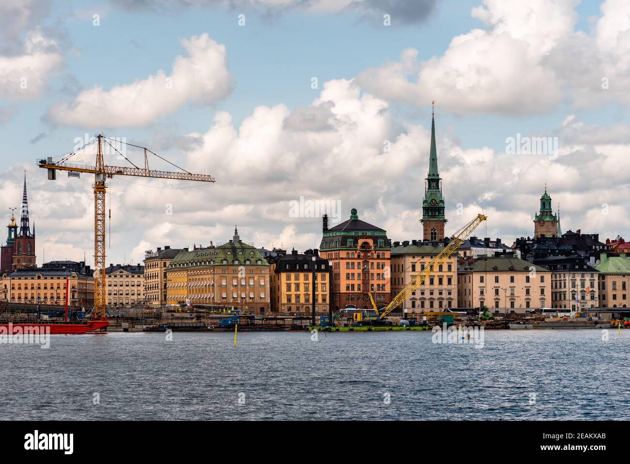 Stockholm, Sweden - August 8, 2019: Construction works in the ...
