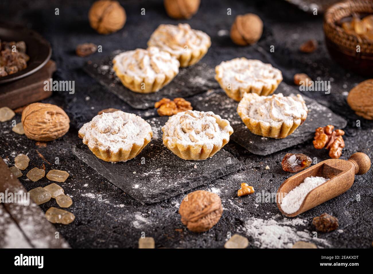 Walnut mini tart Stock Photo - Alamy
