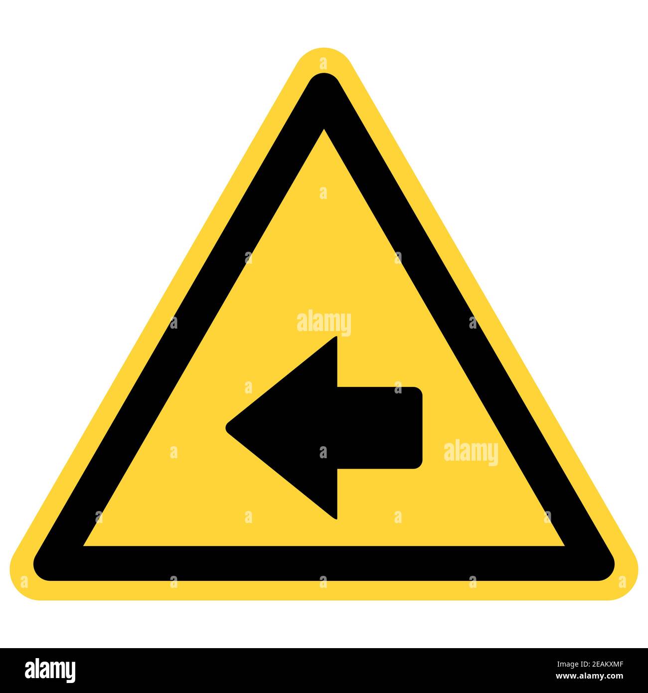 Left arrow and danger sign Stock Photo - Alamy