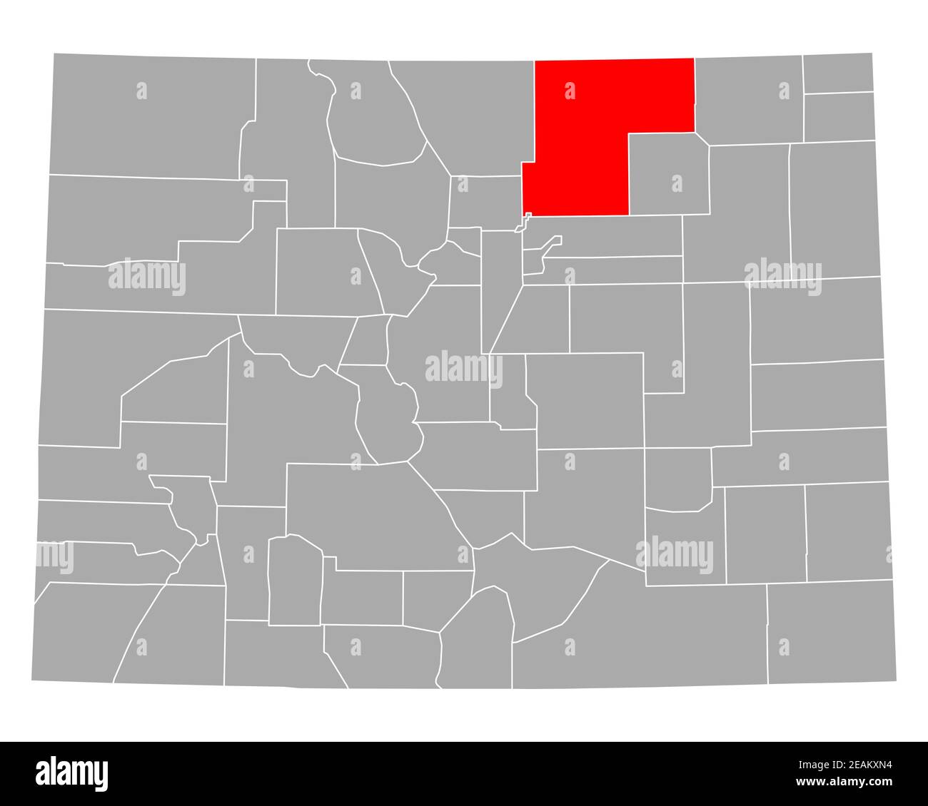Map of Weld in Colorado Stock Photo - Alamy