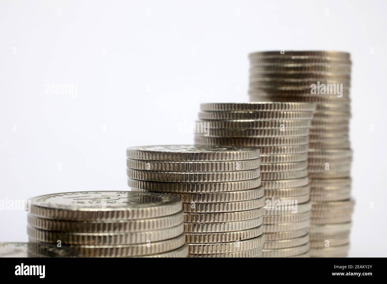 Stacks of money coins Stock Photo - Alamy