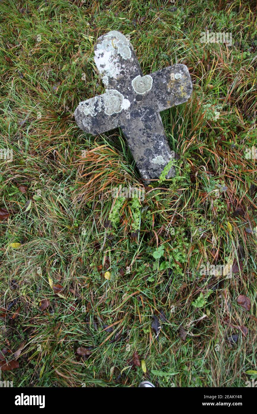Stone cemetery cross Stock Photo - Alamy