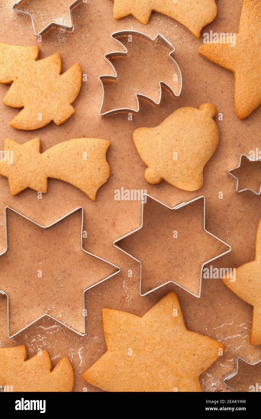 Sweet Christmas Background With Homemade Gingerbreads Stock Photo - Alamy