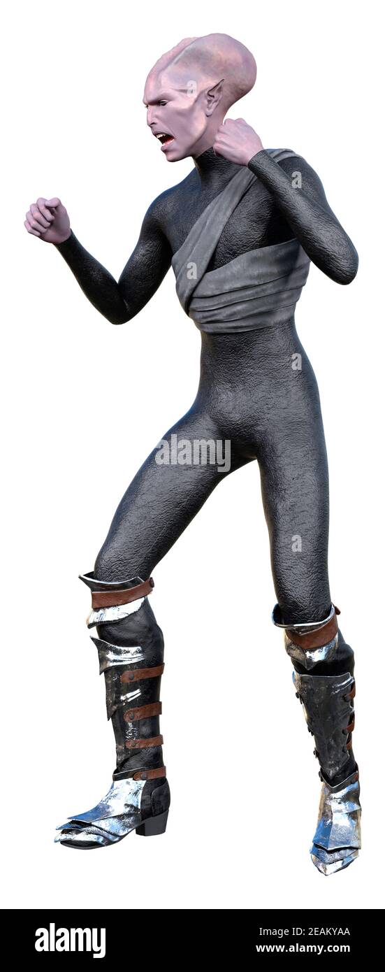 3D Rendering Fantasy Alien on White Stock Photo - Alamy