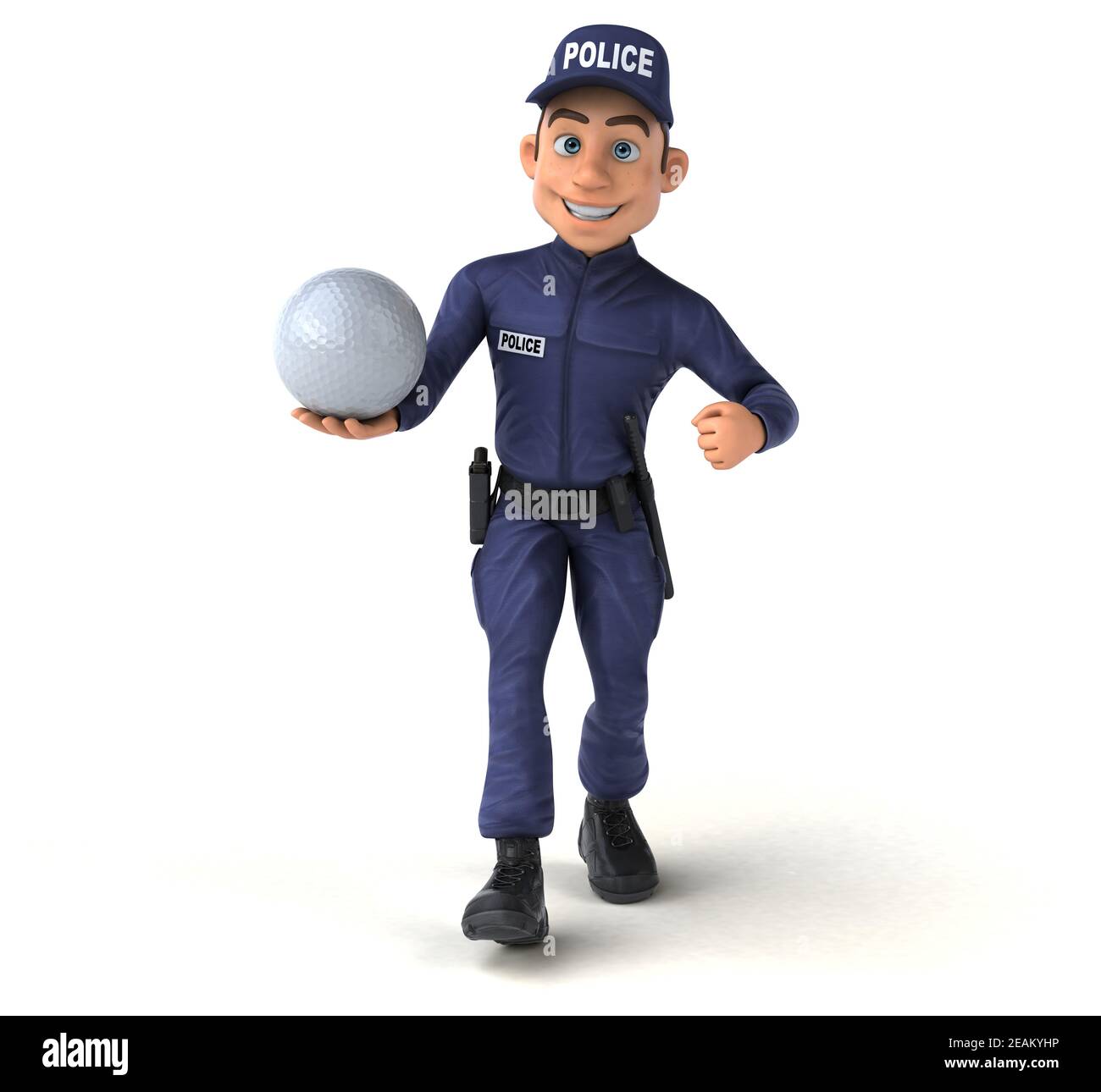 Fun 3D illustration of a cartoon Police Officer Stock Photo - Alamy