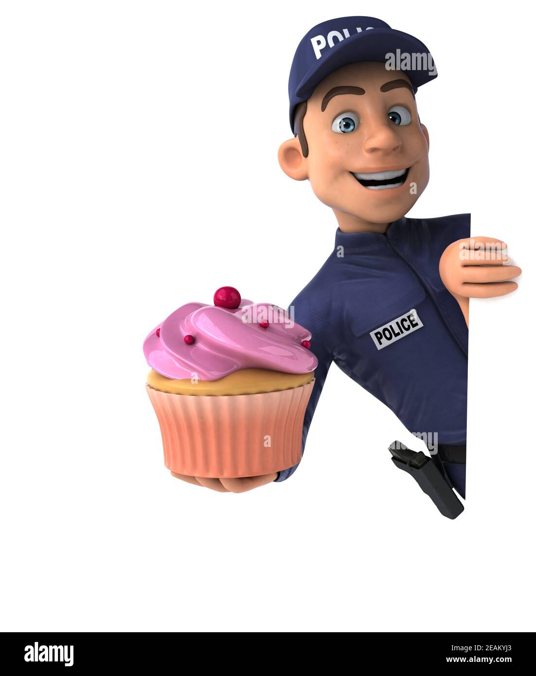 Fun 3D illustration of a cartoon Police Officer Stock Photo - Alamy