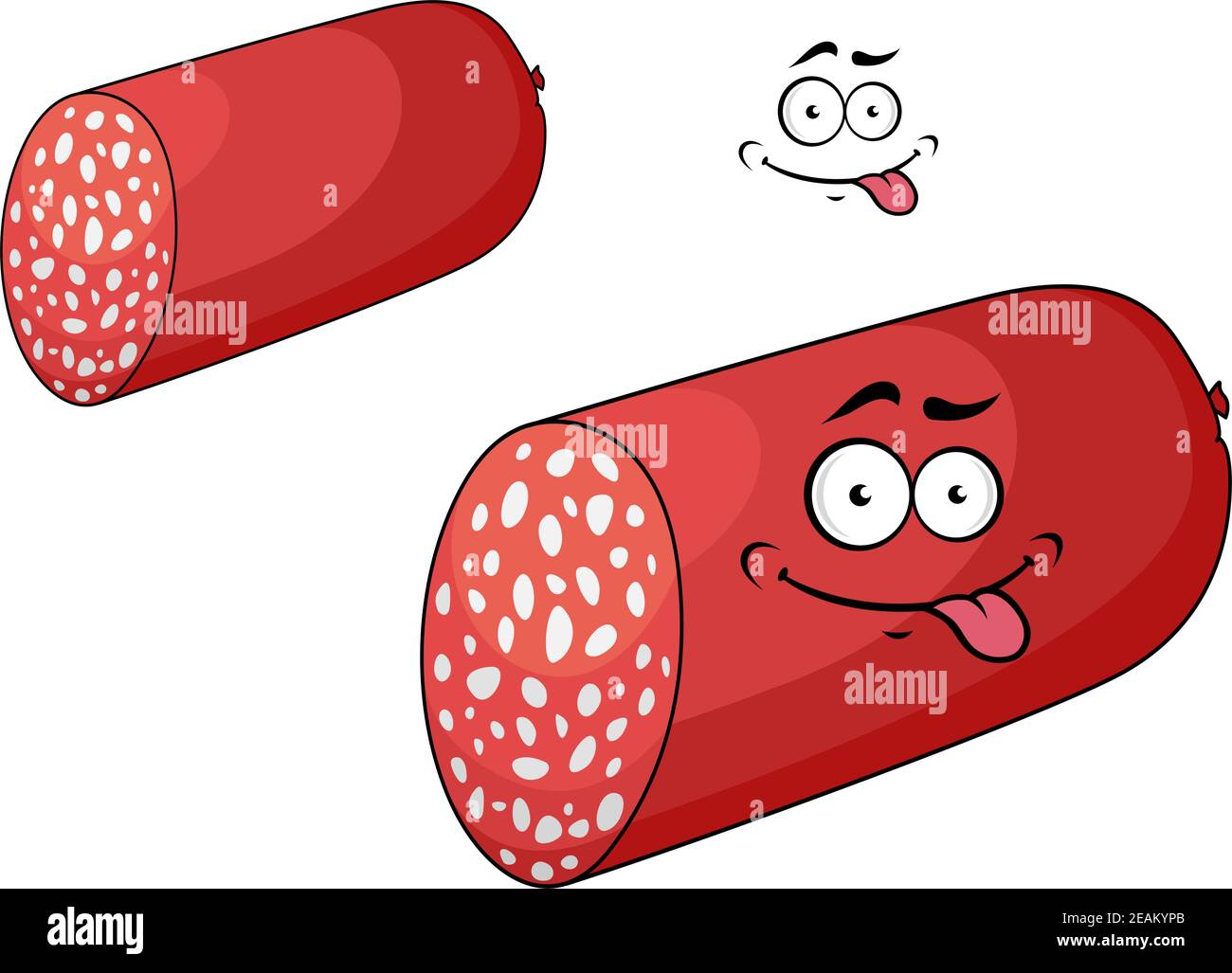 Whole spicy Italian salami sausage with a goofy face sticking out its ...