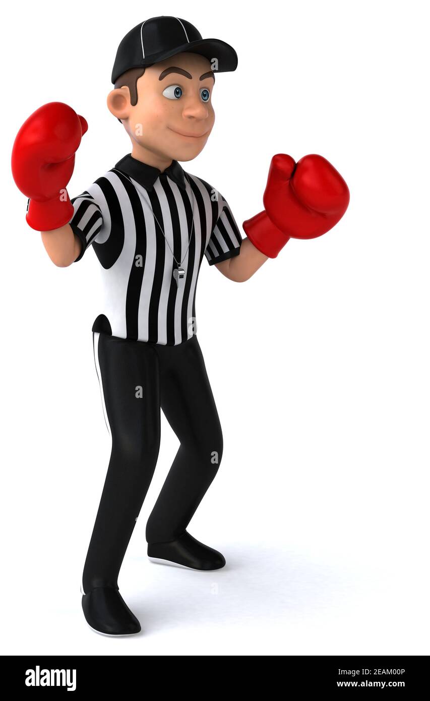 Fun 3D Illustration of an american Referee boxing Stock Photo - Alamy