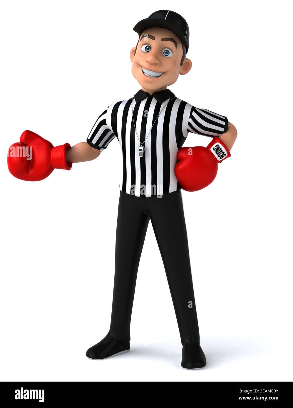 Fun 3D Illustration of an american Referee boxing Stock Photo - Alamy