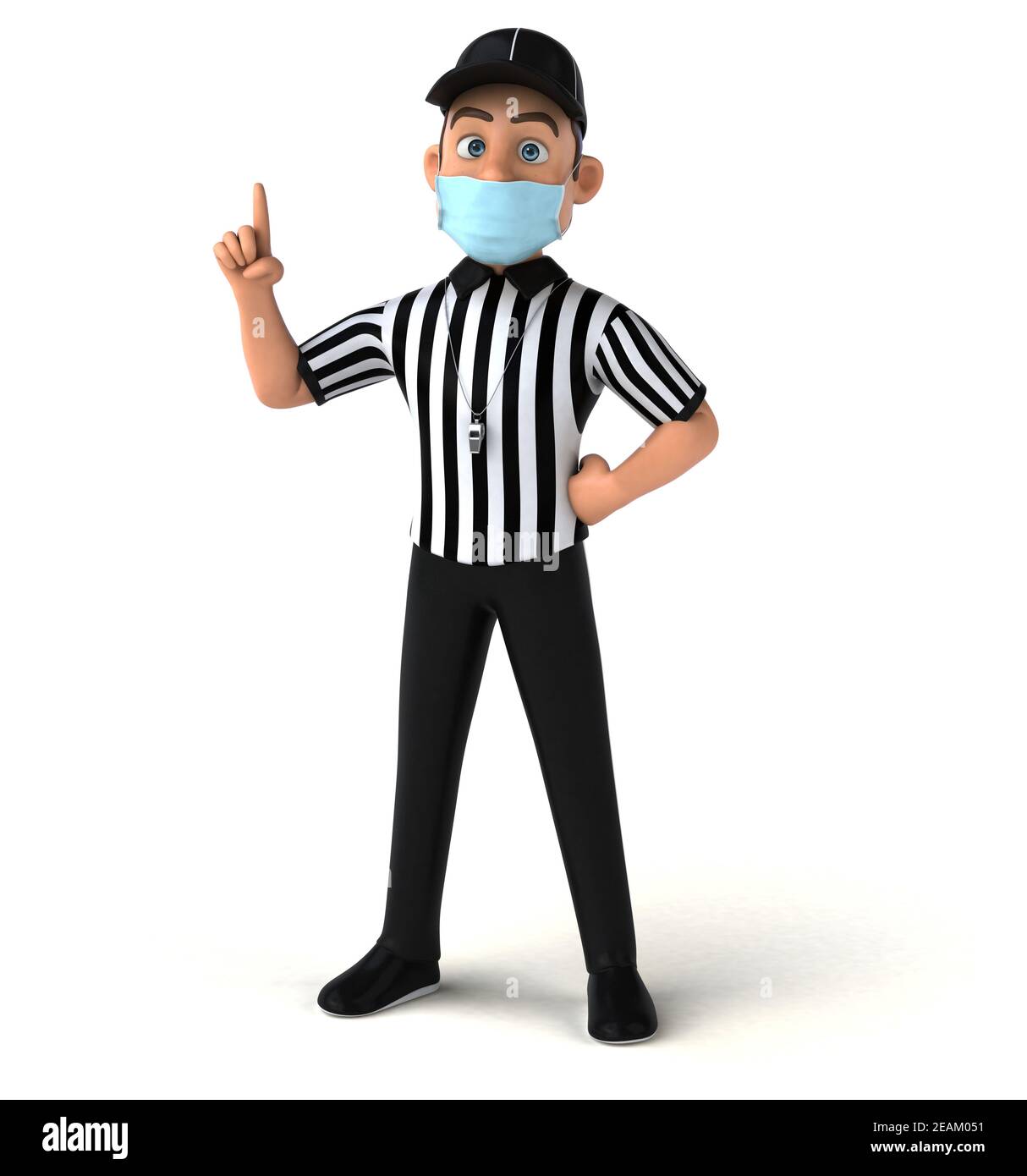 Fun 3D Illustration of an american Referee with a mask Stock Photo - Alamy