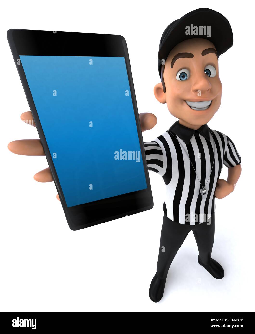 Fun 3D Illustration of an american Referee with a smartphone Stock ...