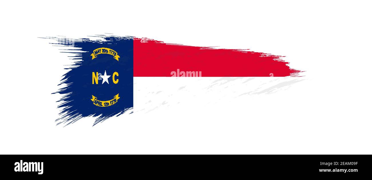 Flag of North Carolina US State in grunge brush stroke, vector grunge ...