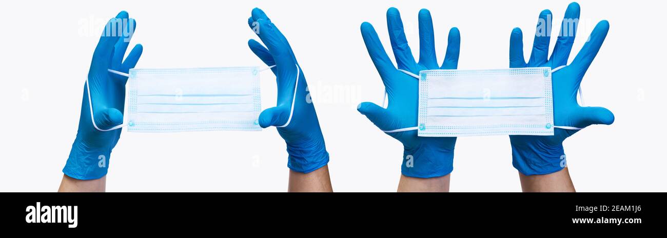 Hand hold medical mask Cut Out Stock Images & Pictures - Alamy