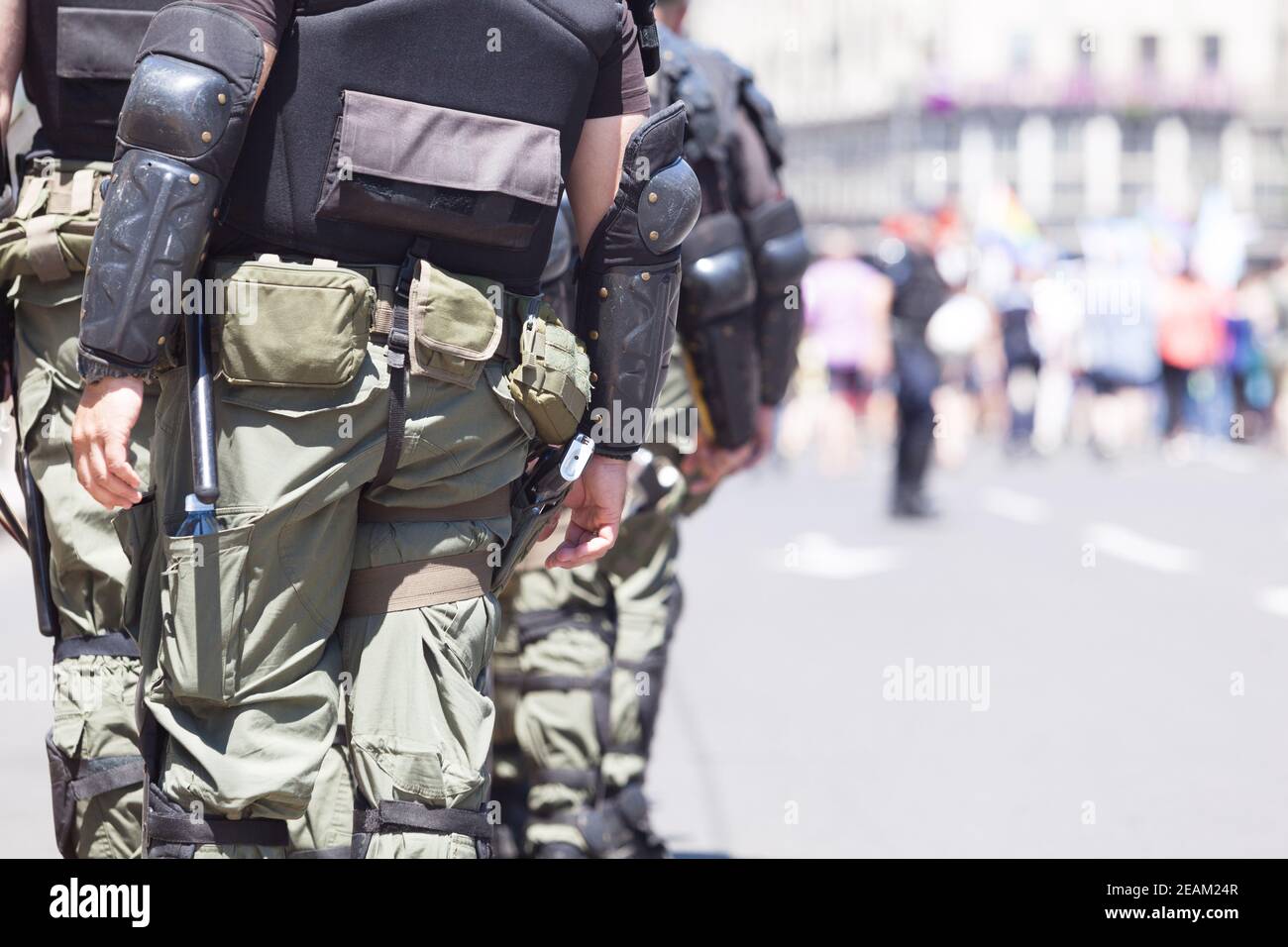 Riot police on duty during a street protest Stock Photo - Alamy