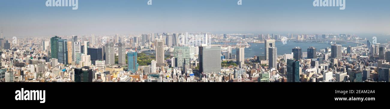 panoramic view to the Tokyo, Japan from air Stock Photo - Alamy