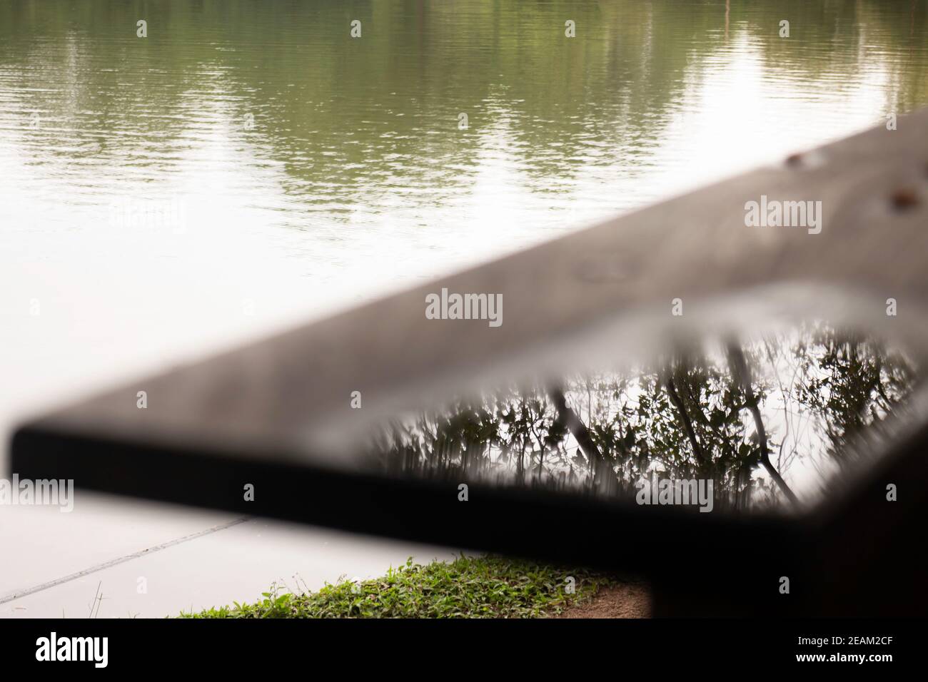 Lake view side relaxing in nature Stock Photo - Alamy