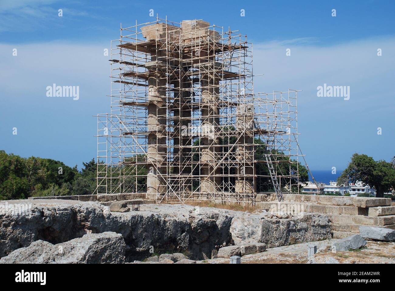 The Pythian Temple of Apollo at the Acropolis of Rhodes in the Old Town ...