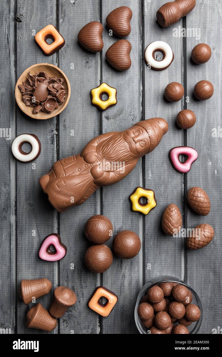 Delicious Christmas chocolate and sweets for the holiday period Stock ...
