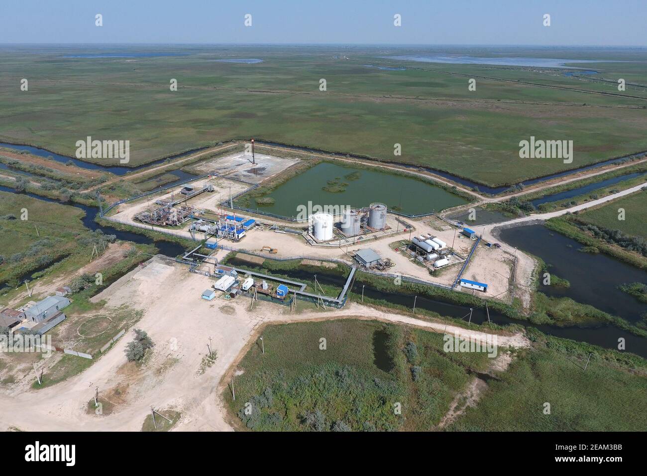 Equipment for the drying gas and condensate collection. Top view Stock Photo - Alamy