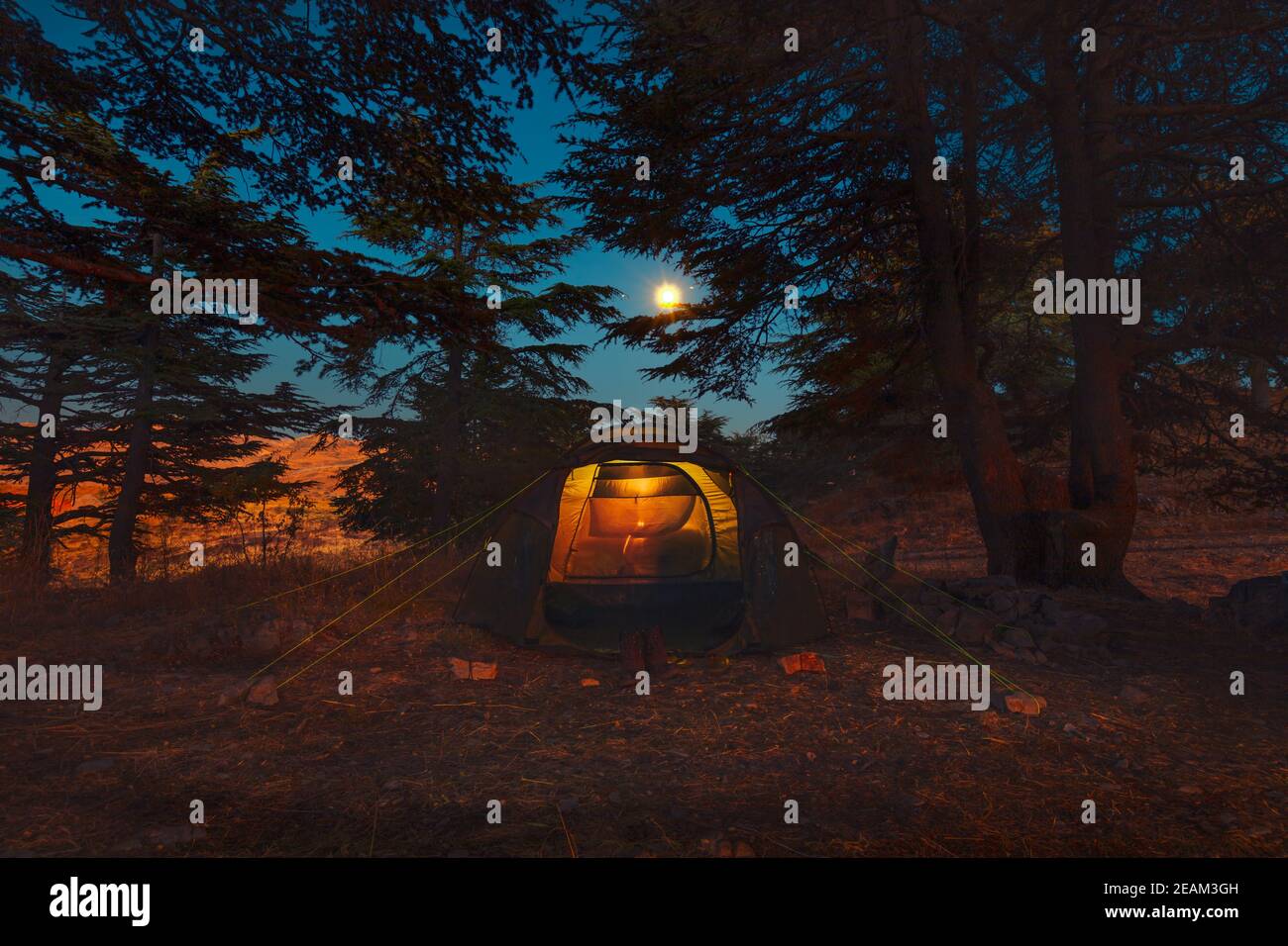Camping at Night Stock Photo - Alamy