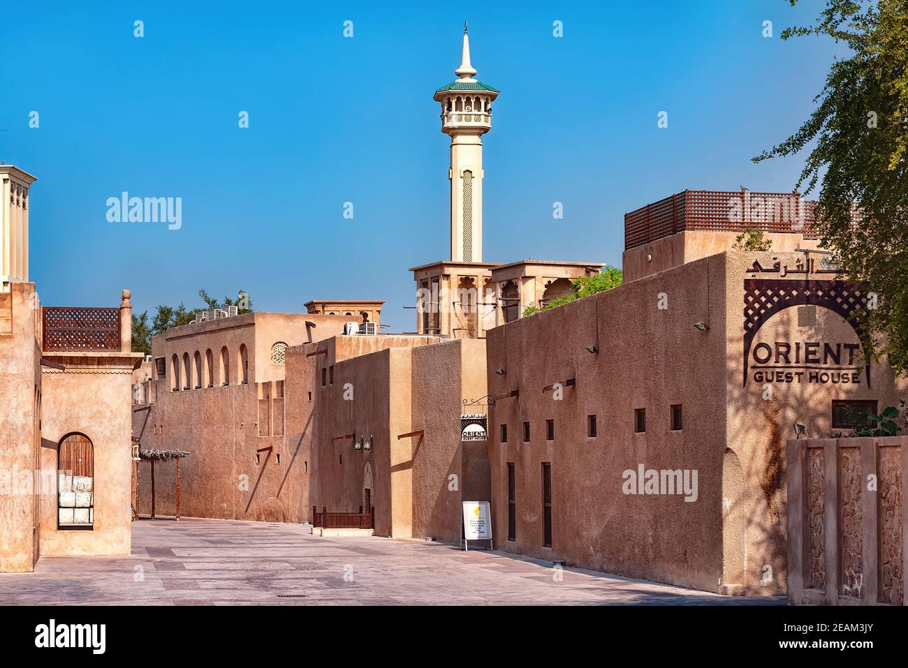 Dubai, UAE - January 06, 2012: View of Al Bastakiya historical district ...