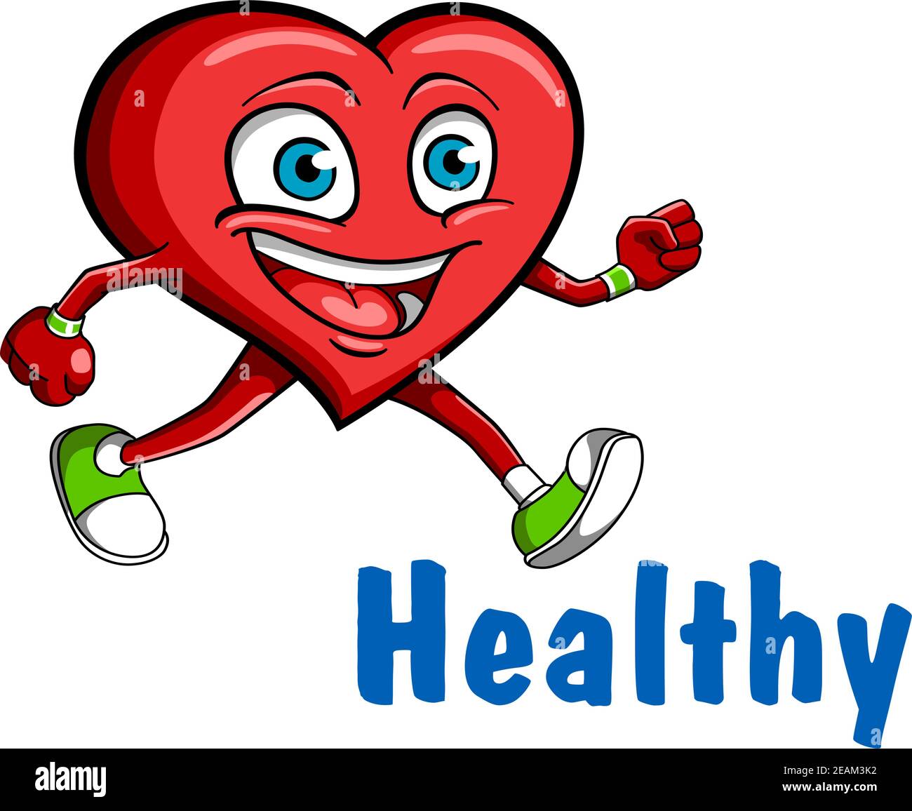 Running heart character for sports, healthcare or another healthy ...