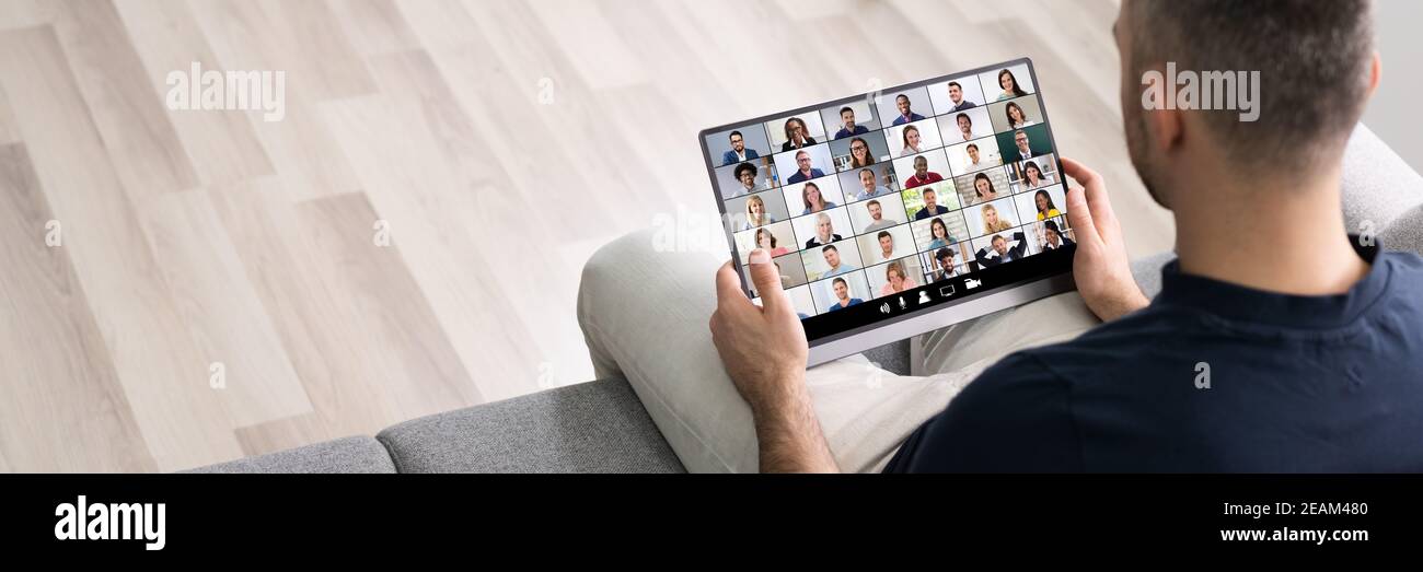 Virtual Online Video Conference Webinar Call Stock Photo - Alamy