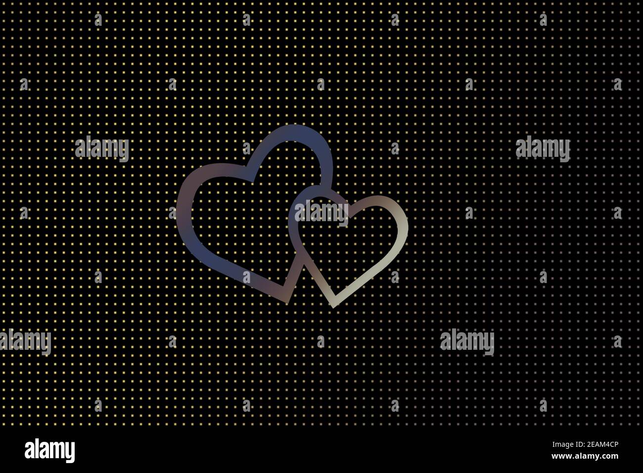 Two linked hearts. Connected red hearts with trendy background ...