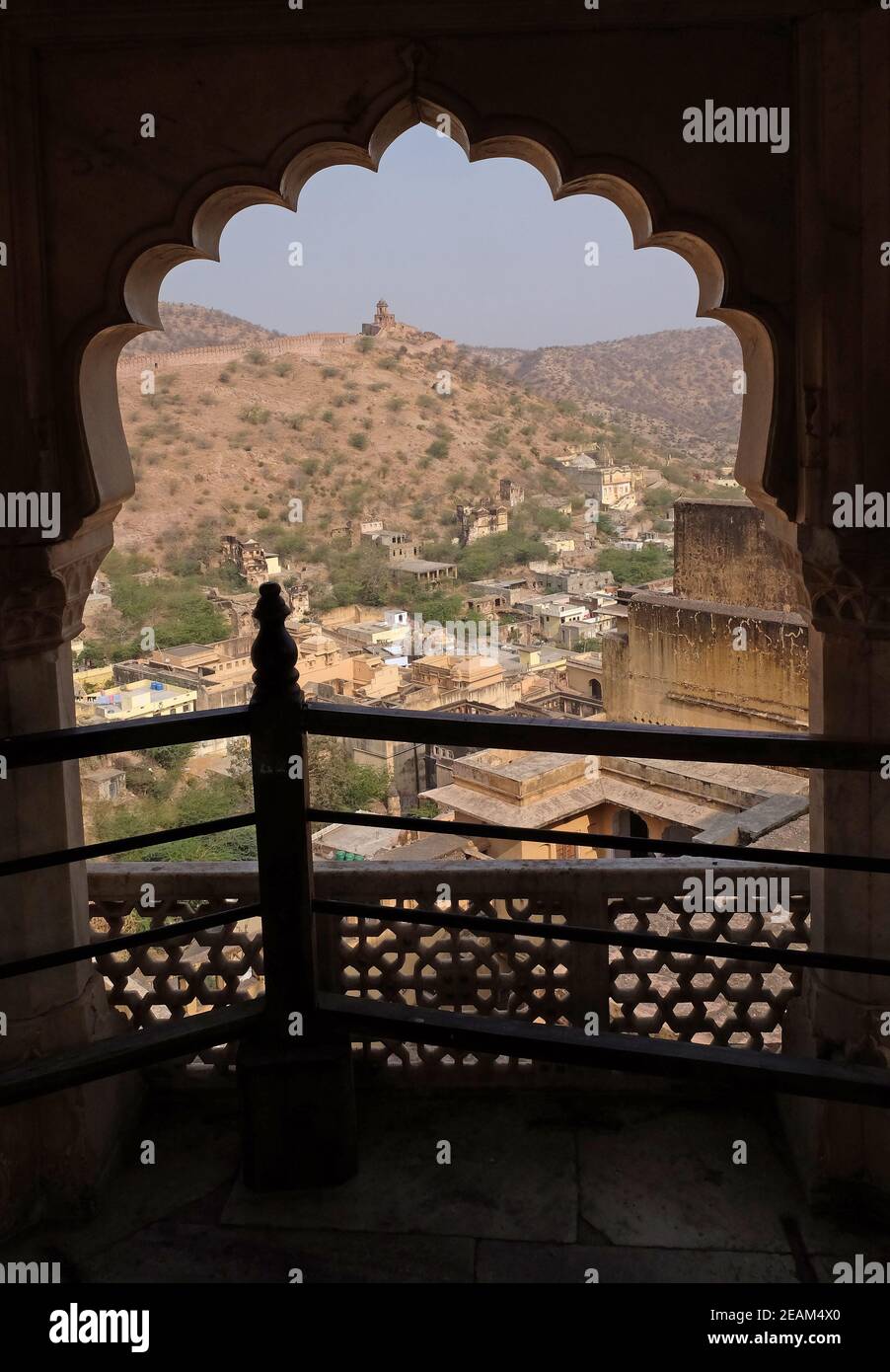 Architectural detail of Amber Fort in Jaipur, Rajasthan, India Stock ...