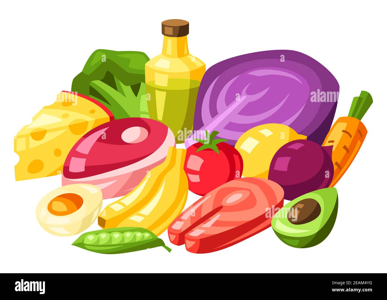 Vitamin food sources illustration Stock Vector Image & Art - Alamy