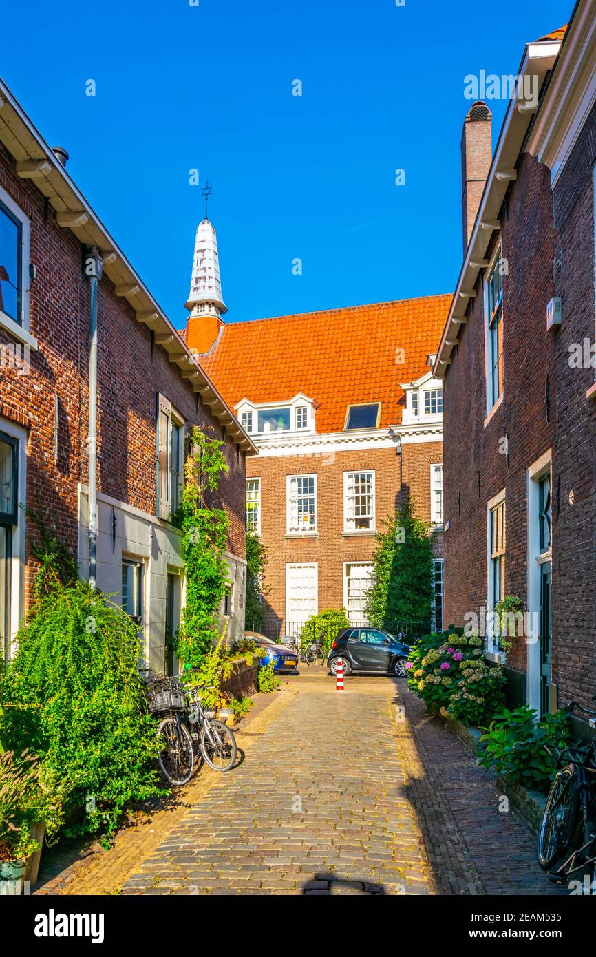 Classical red brick houses situated alongside Groot Heiligland street ...