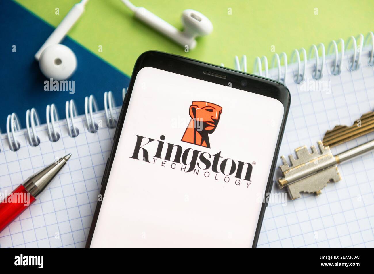 In this photo illustration, a Kingston logo seen displayed on a ...