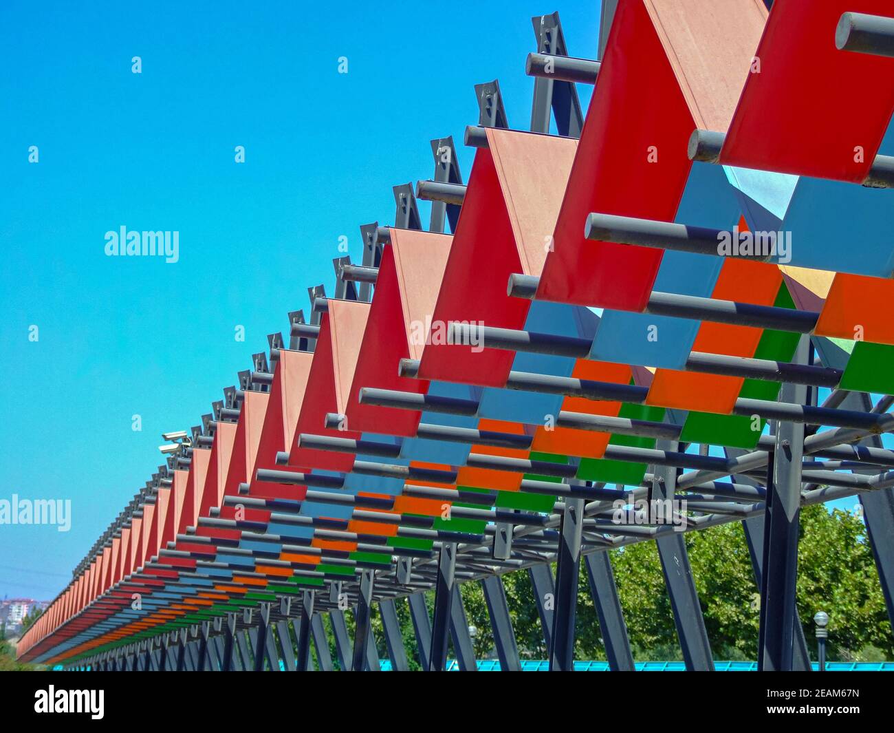 Colour Awning Overhang Structure Sun Shade Building Stock Photo - Alamy