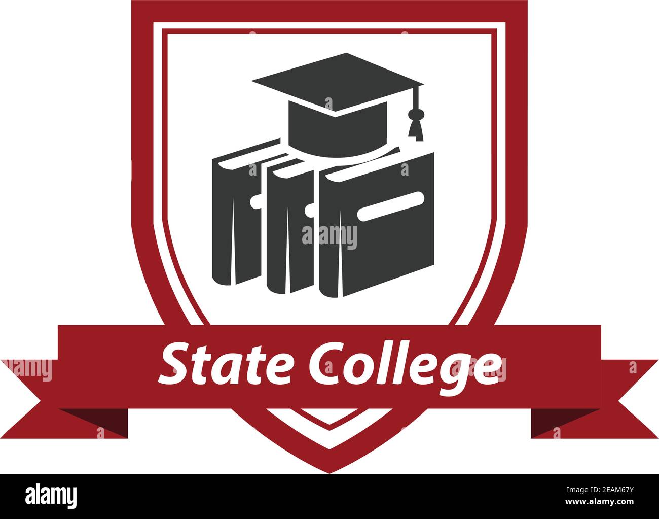 State College emblem with books and a mortarboard hat enclosed in a ...