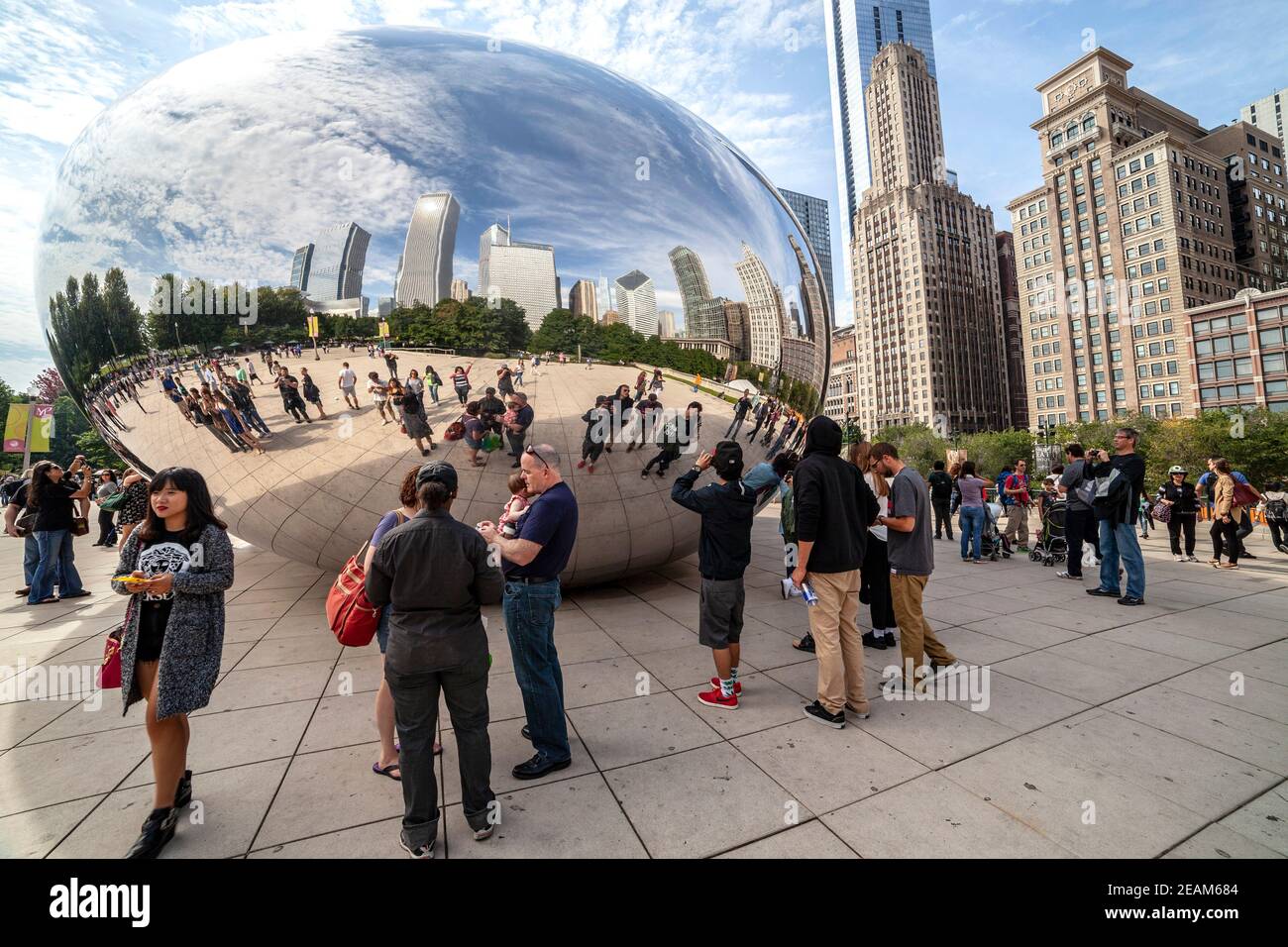 CHICAGO - SEPTEMBER 09: The mirrored sculpture popularly known as the ...