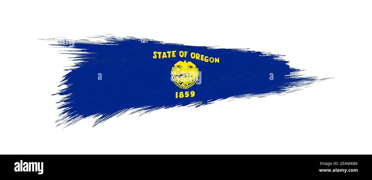 Flag of Oregon US State in grunge brush stroke, vector grunge ...