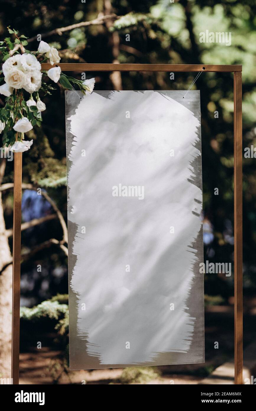 greeting frame for guests at the wedding ceremony and banquet Stock ...
