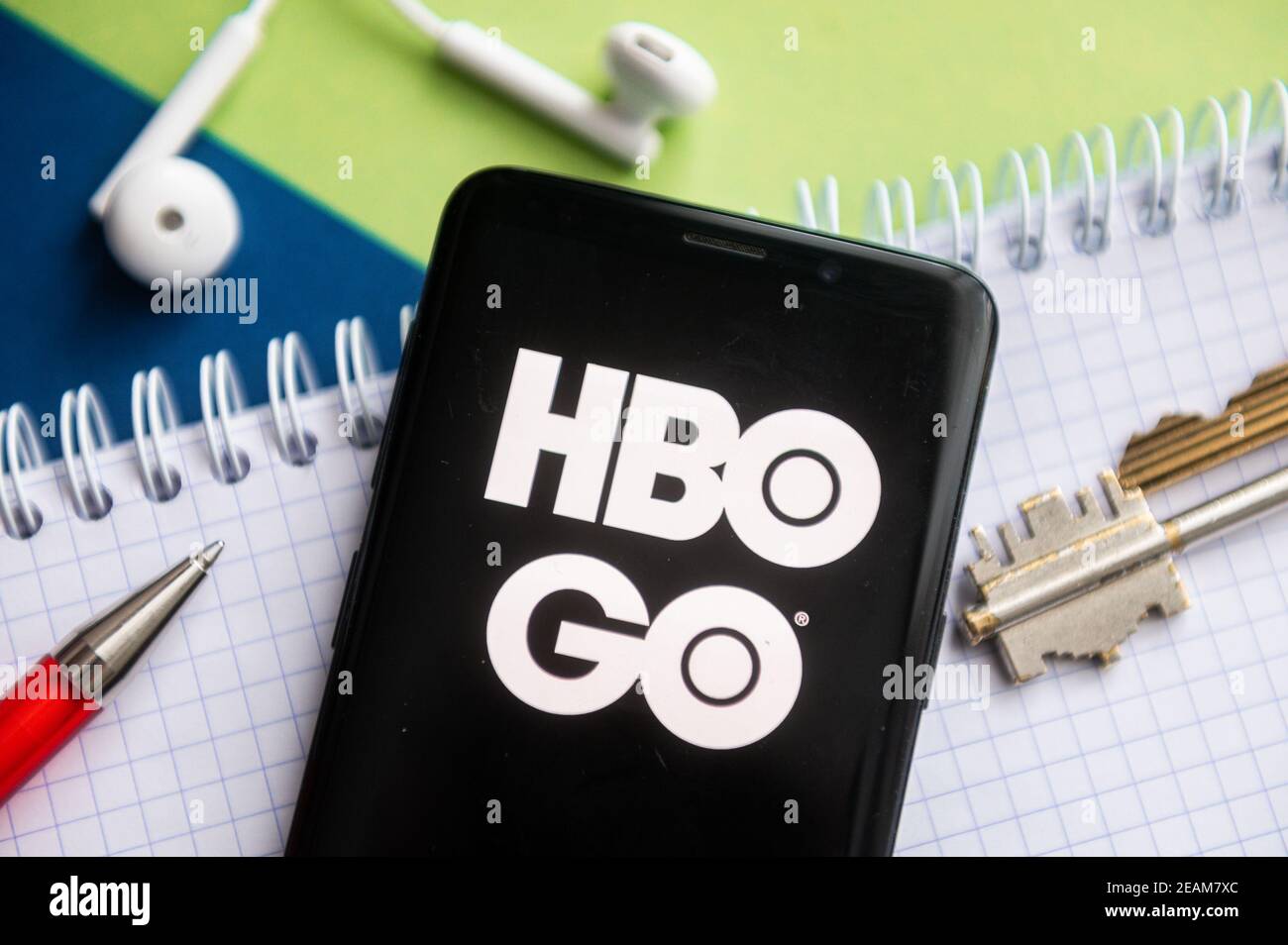 In this photo illustration, a HBO GO logo seen displayed on a ...