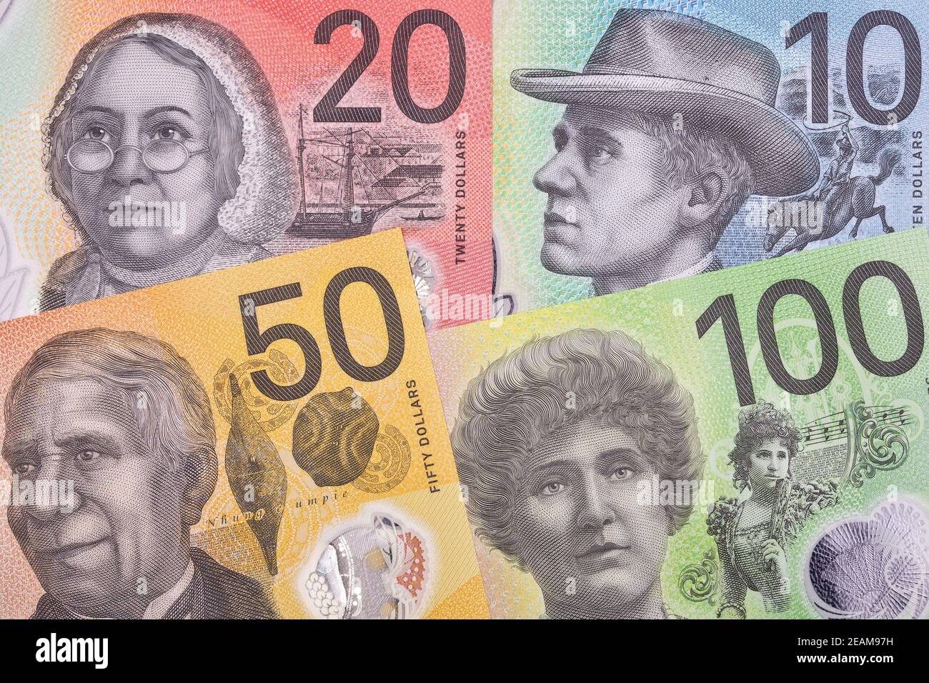 Australian money a background with new series of banknotes Stock Photo ...