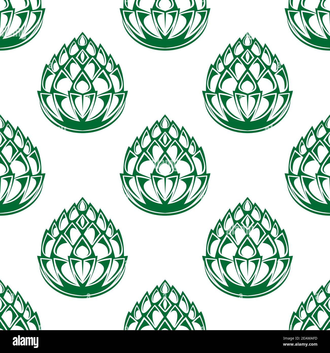Hop blossoms seamless pattern for brewery, background or wallpaper ...