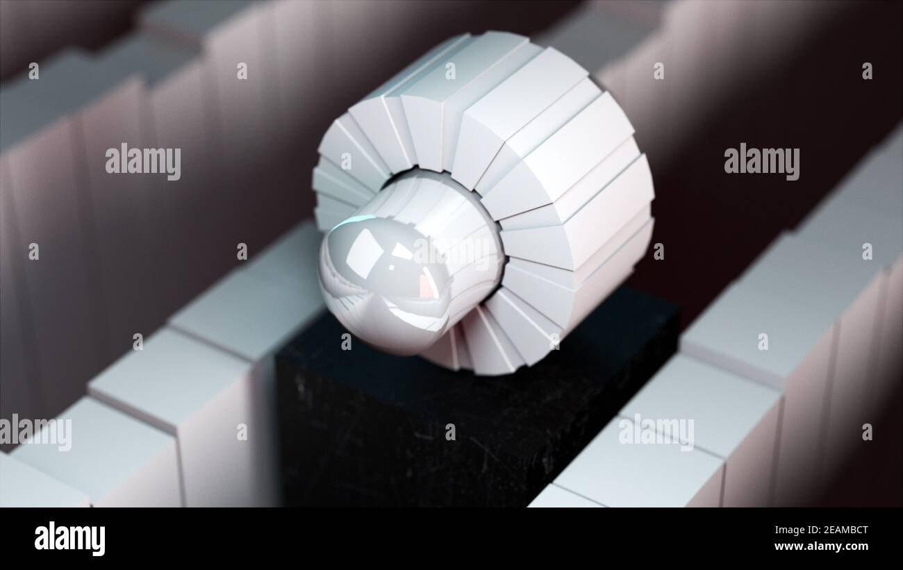 Computer generated mechanic element. 3D rendering technological ...