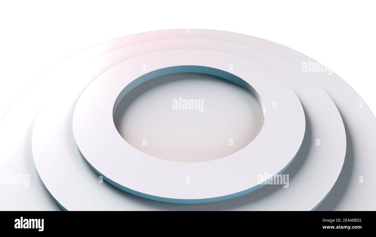 Computer generated a set of abstract circles on different levels. 3d ...