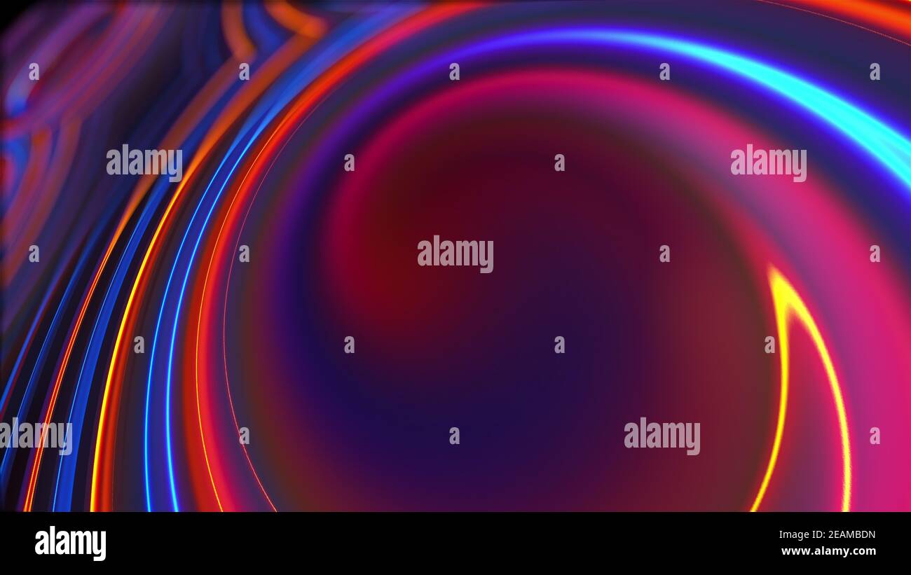 Spiral wavy texture with neon lighting, computer generated. 3D ...