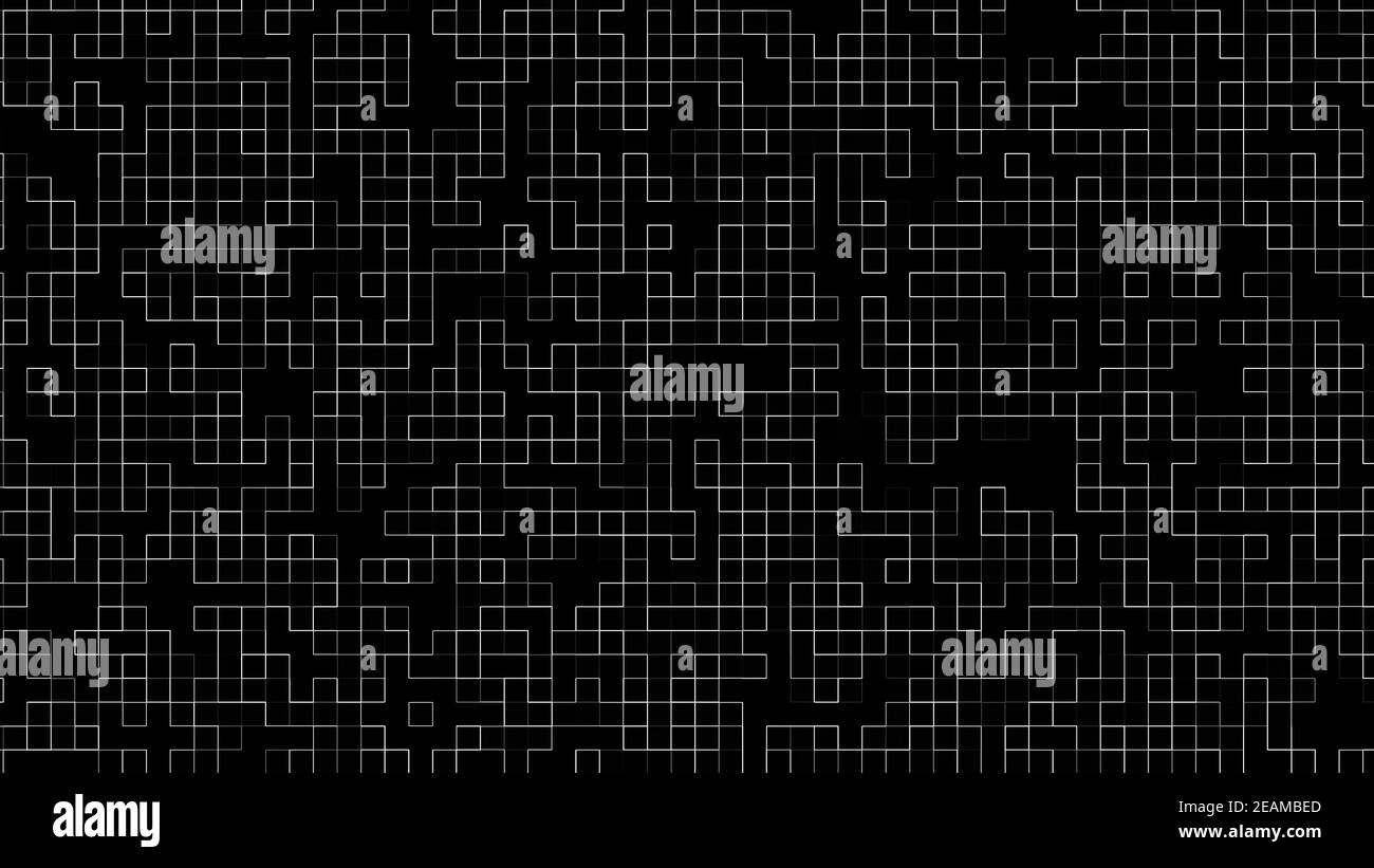 Computer generated small cubes from thin lines. 3d rendering abstract ...