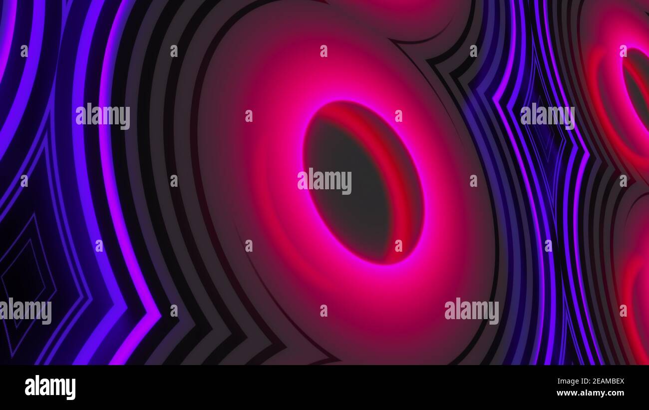 Spiral wavy texture with neon lighting, computer generated. 3D ...