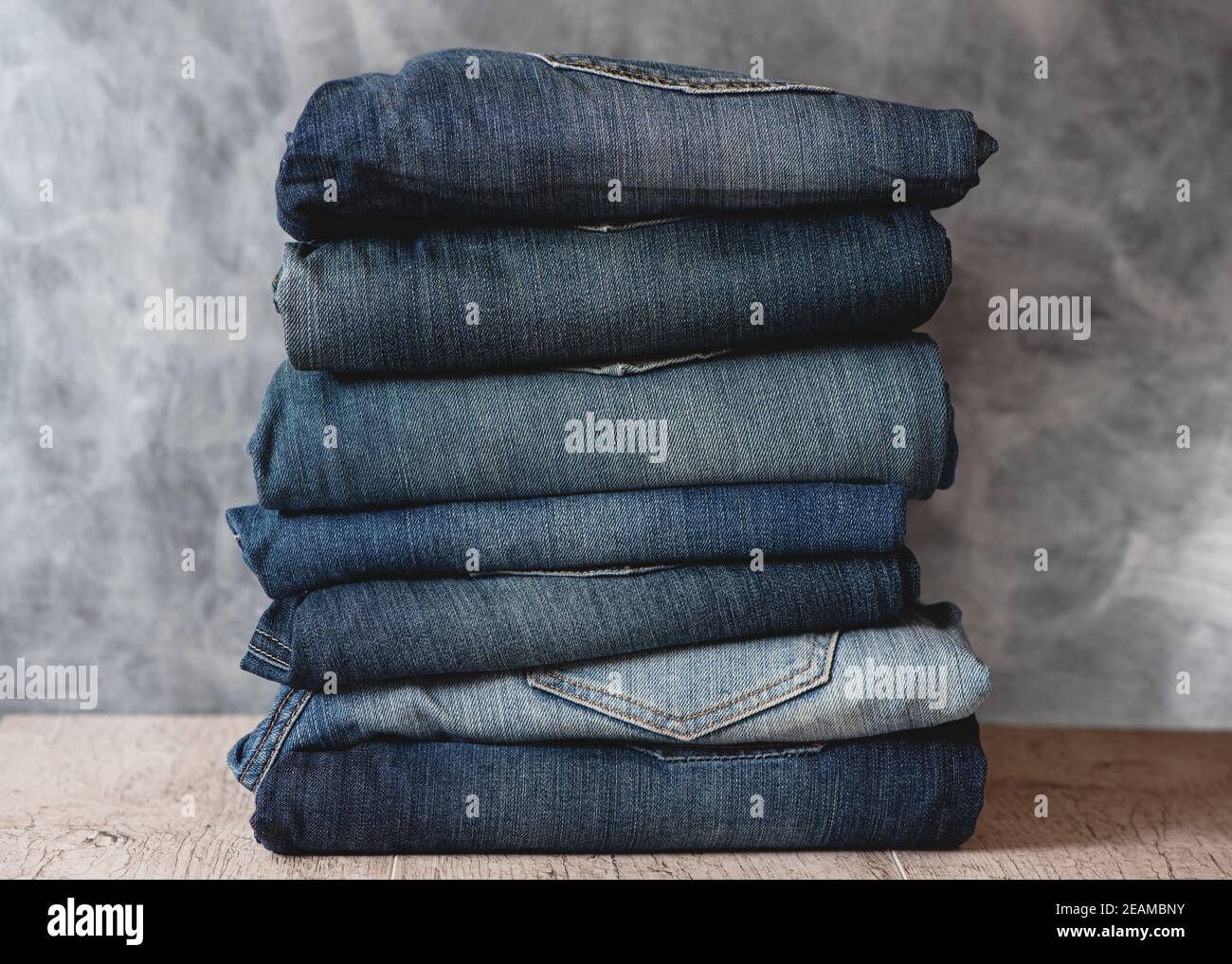 Stacked jeans in store hi-res stock photography and images - Alamy