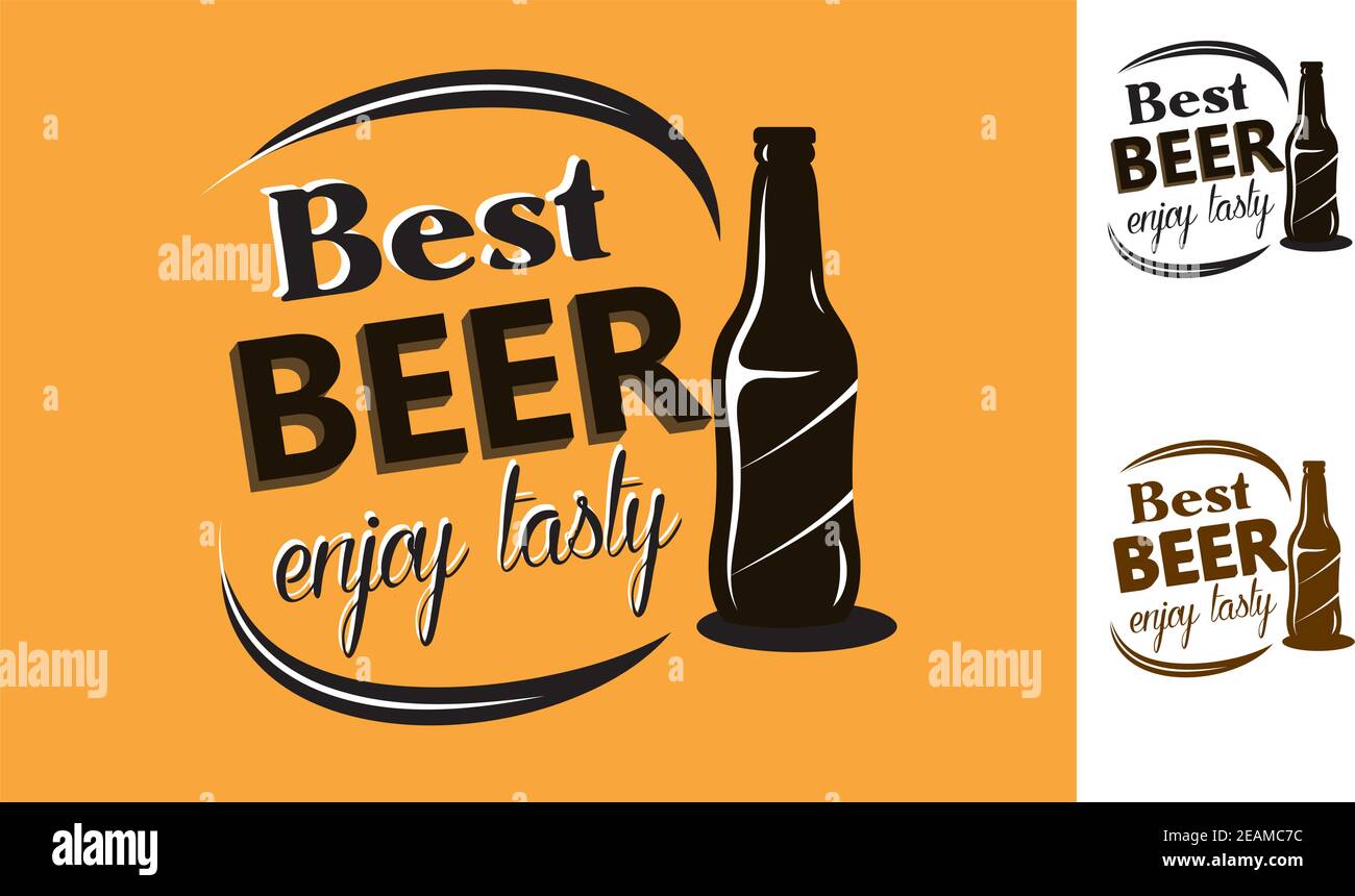 Best Beer - enjoy tasty - poster with an unlabeled bottle of beer and ...