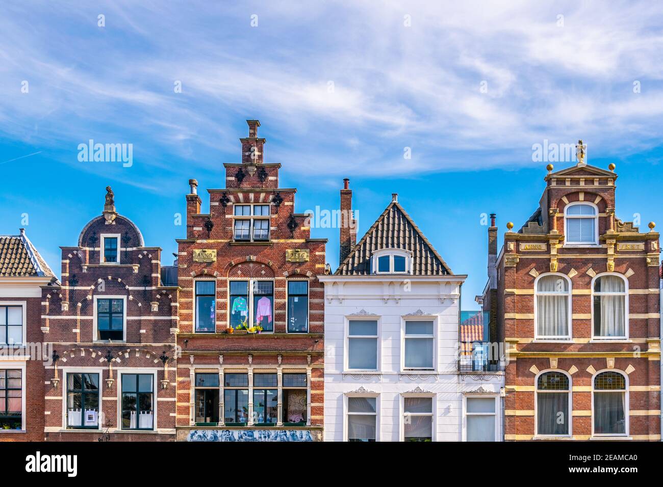 Classical facades of houses in Delft, Netherlands Stock Photo - Alamy