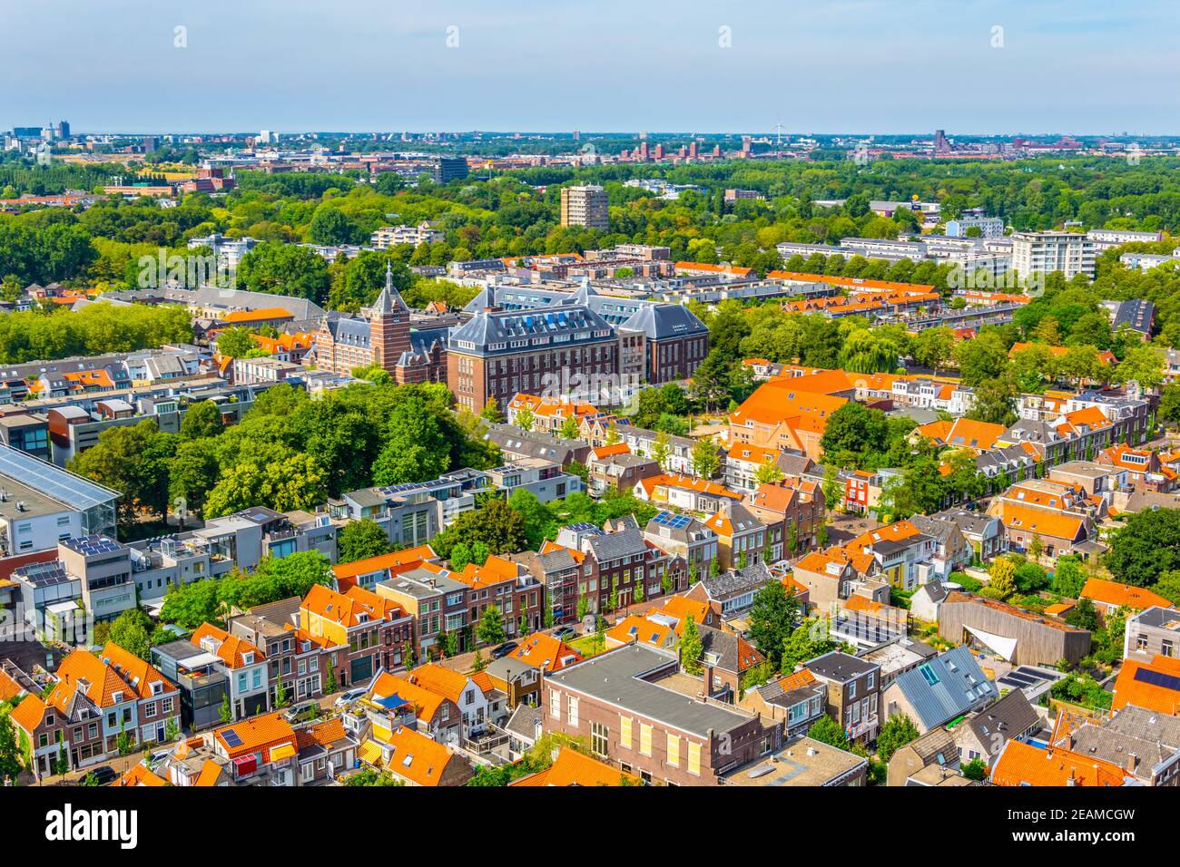 Aerial view of Delft, Netherlands Stock Photo - Alamy